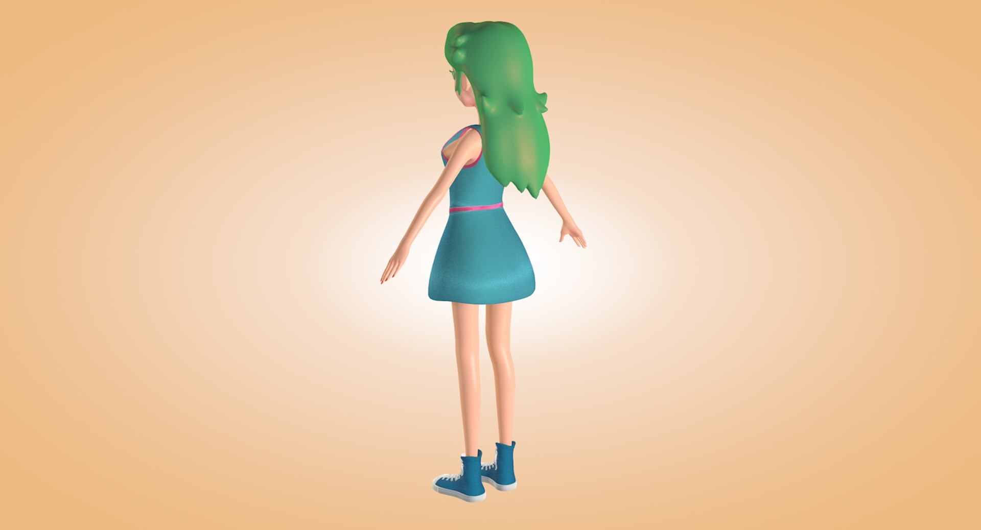 3d Cartoon Female Model