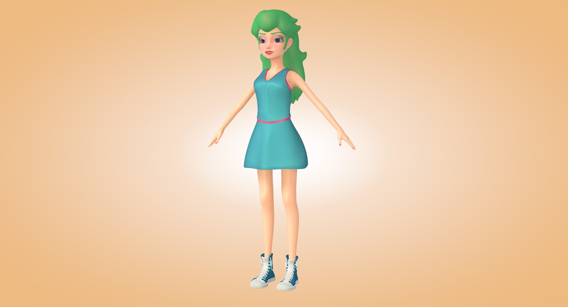 3d Cartoon Female Model