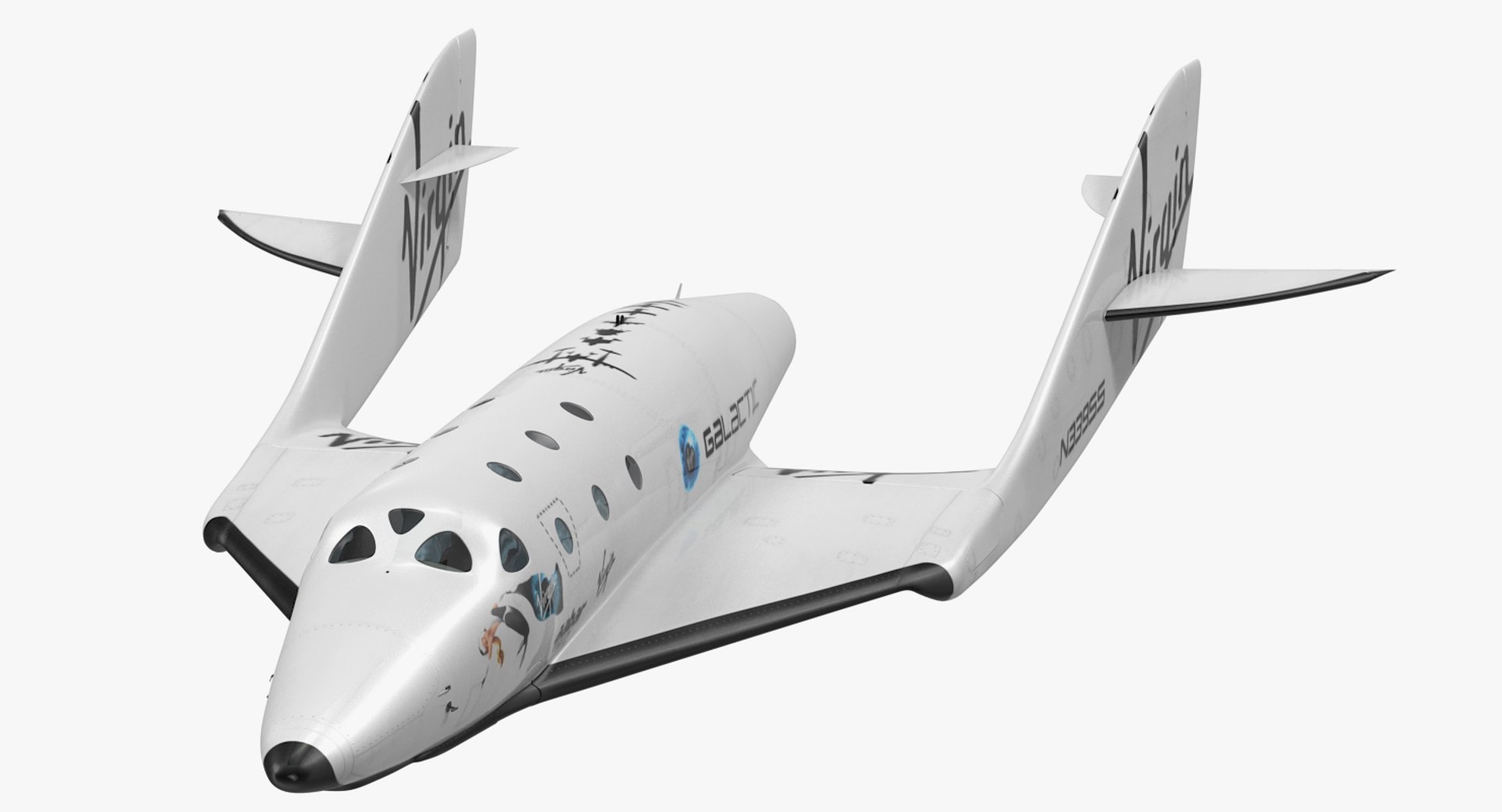 Suborbital Spaceplane Spaceshiptwo Rigged 3D Model - TurboSquid 1253417