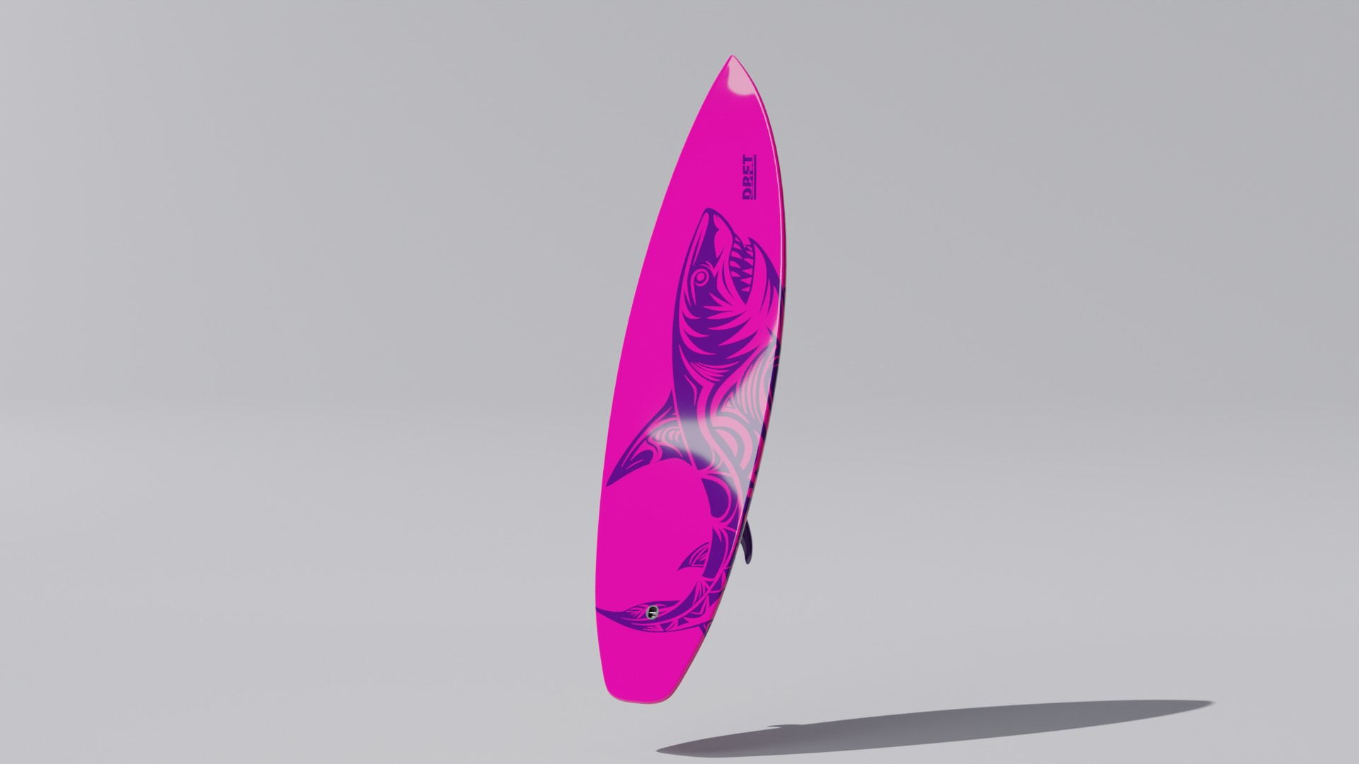 Shortboard Surfboard 3D Model With 6 Custom Designs Included 3D Model ...