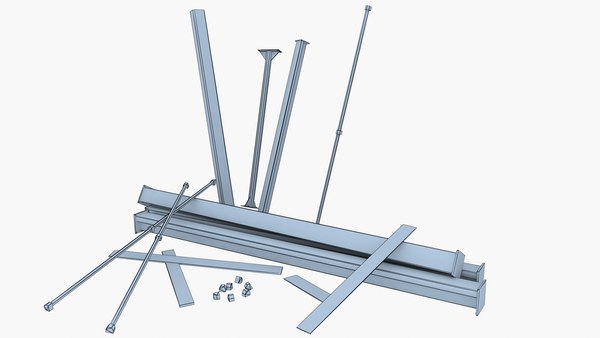 metal debris clutter 3d 3ds