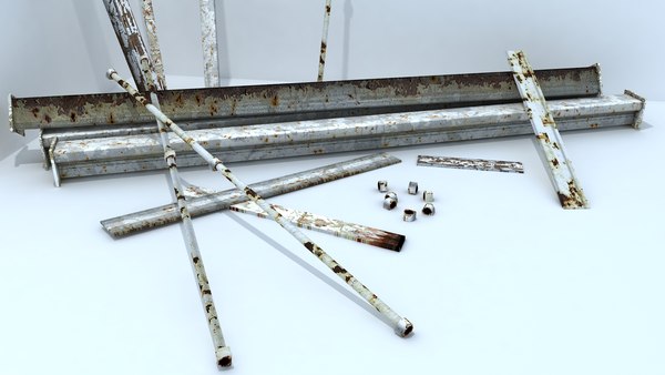 metal debris clutter 3d 3ds