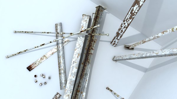 metal debris clutter 3d 3ds