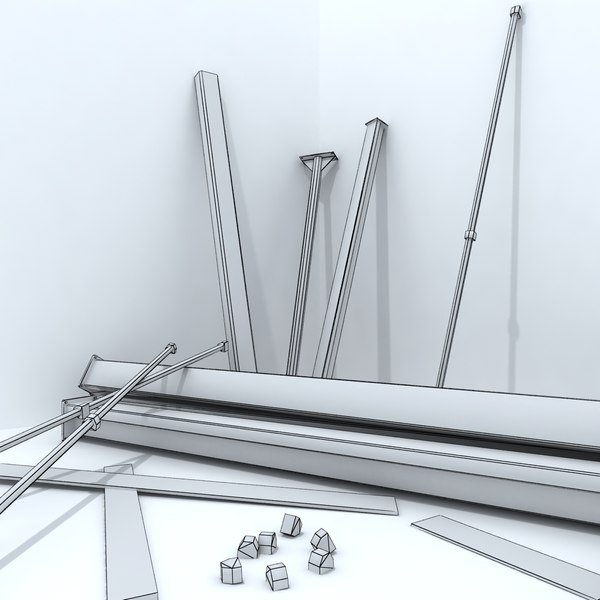 metal debris clutter 3d 3ds