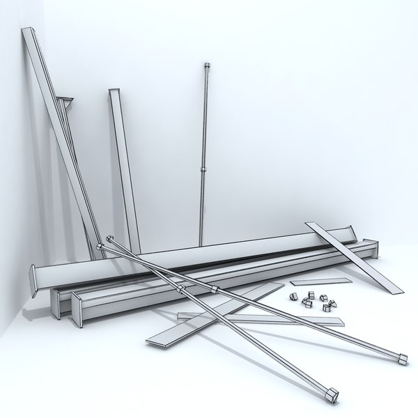 metal debris clutter 3d 3ds