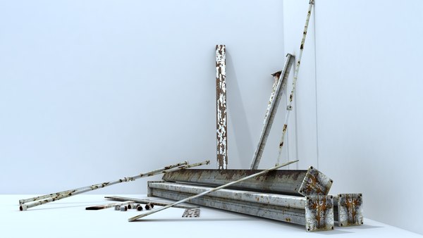 metal debris clutter 3d 3ds