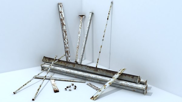 metal debris clutter 3d 3ds