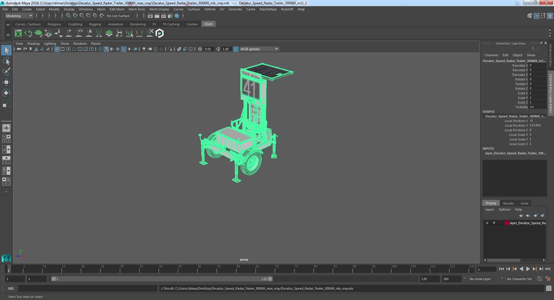 Decatur speed radar trailer 3D model - TurboSquid 1632463