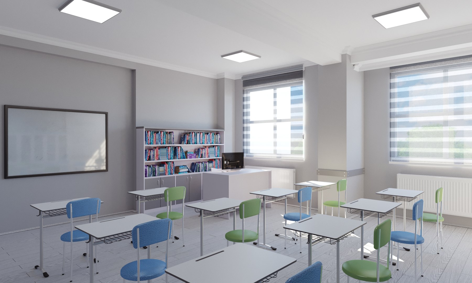 School Library Interior Design 02 3D Model - TurboSquid 1743684