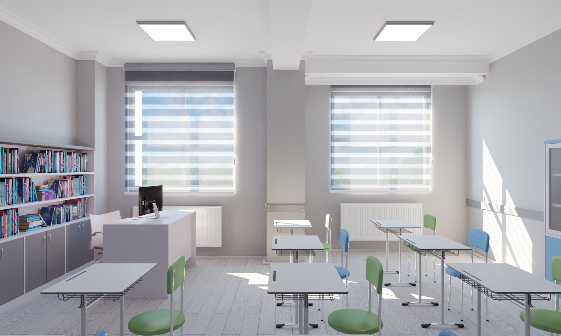 School Library Interior Design 02 3D Model - TurboSquid 1743684