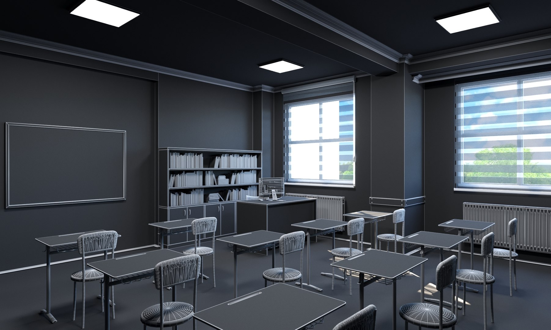 School Library Interior Design 02 3D Model - TurboSquid 1743684
