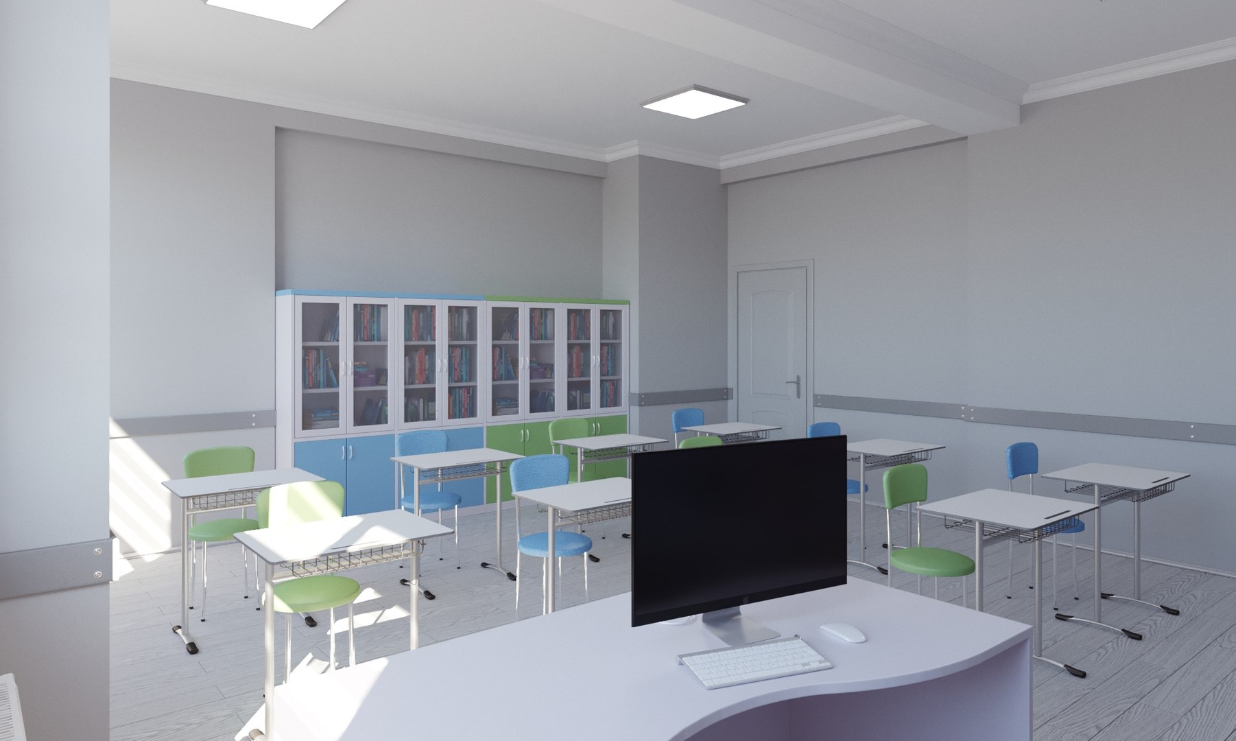 School Library Interior Design 02 3D Model - TurboSquid 1743684