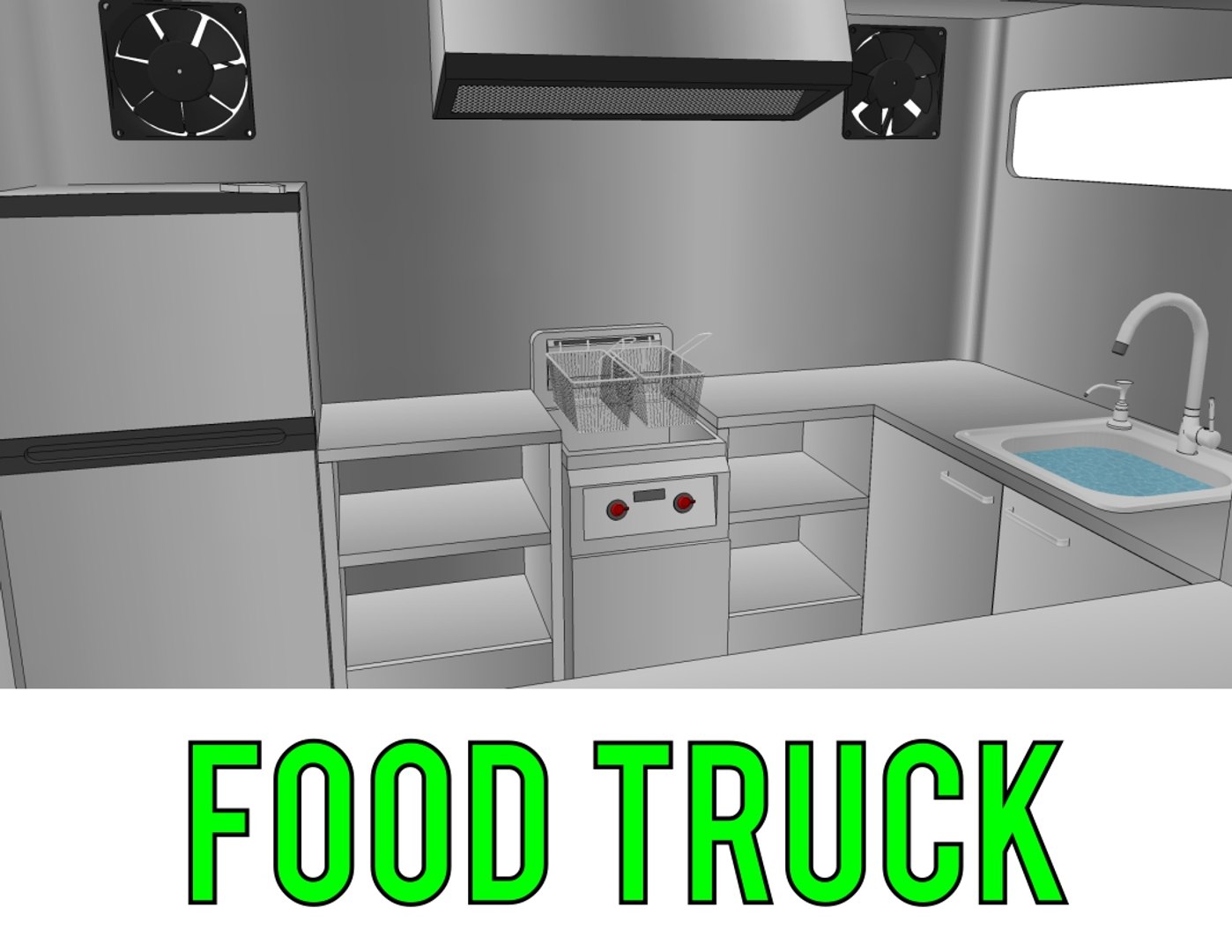 Food Truck Car 3d Model