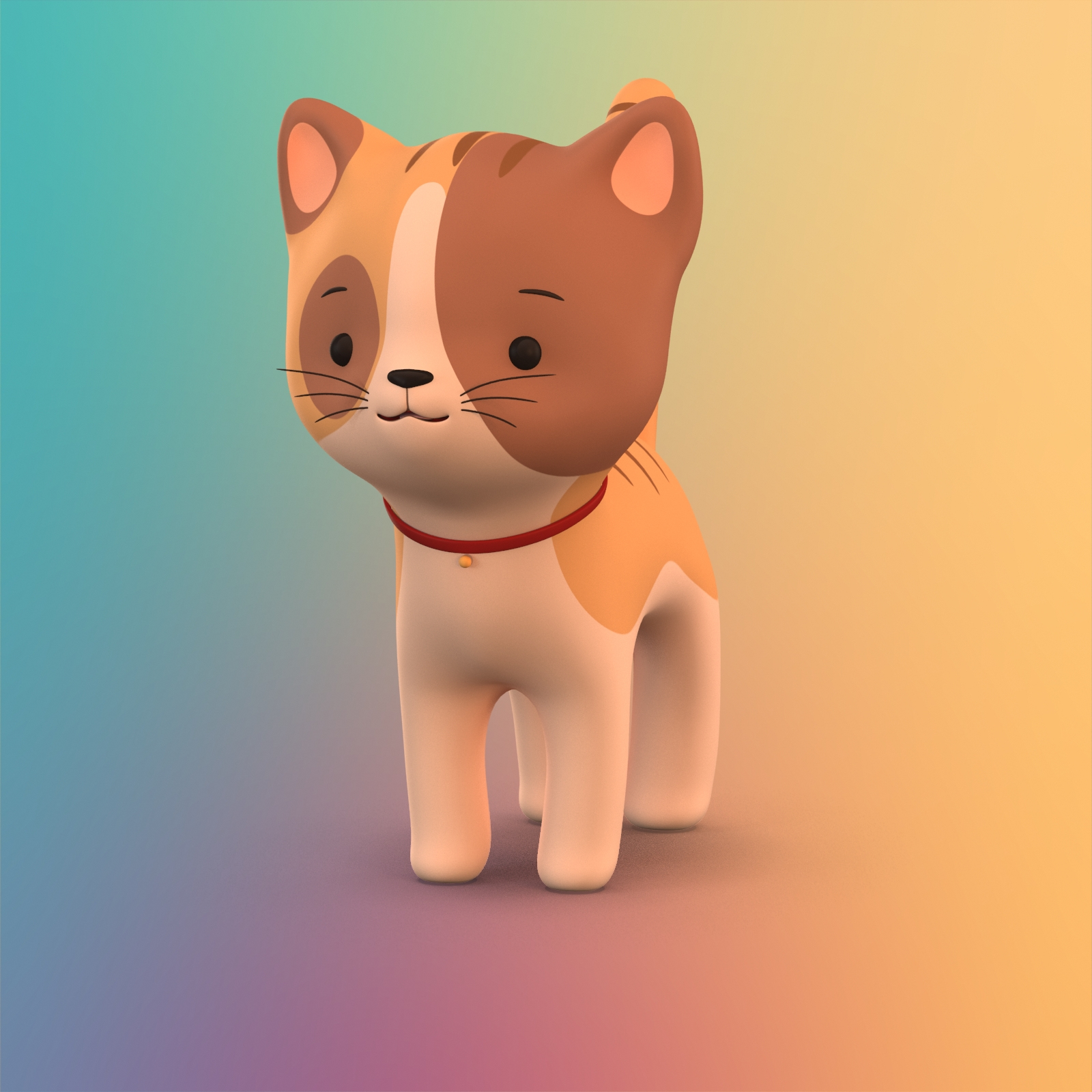 Cute cartoon cat 3D model - TurboSquid 1206414
