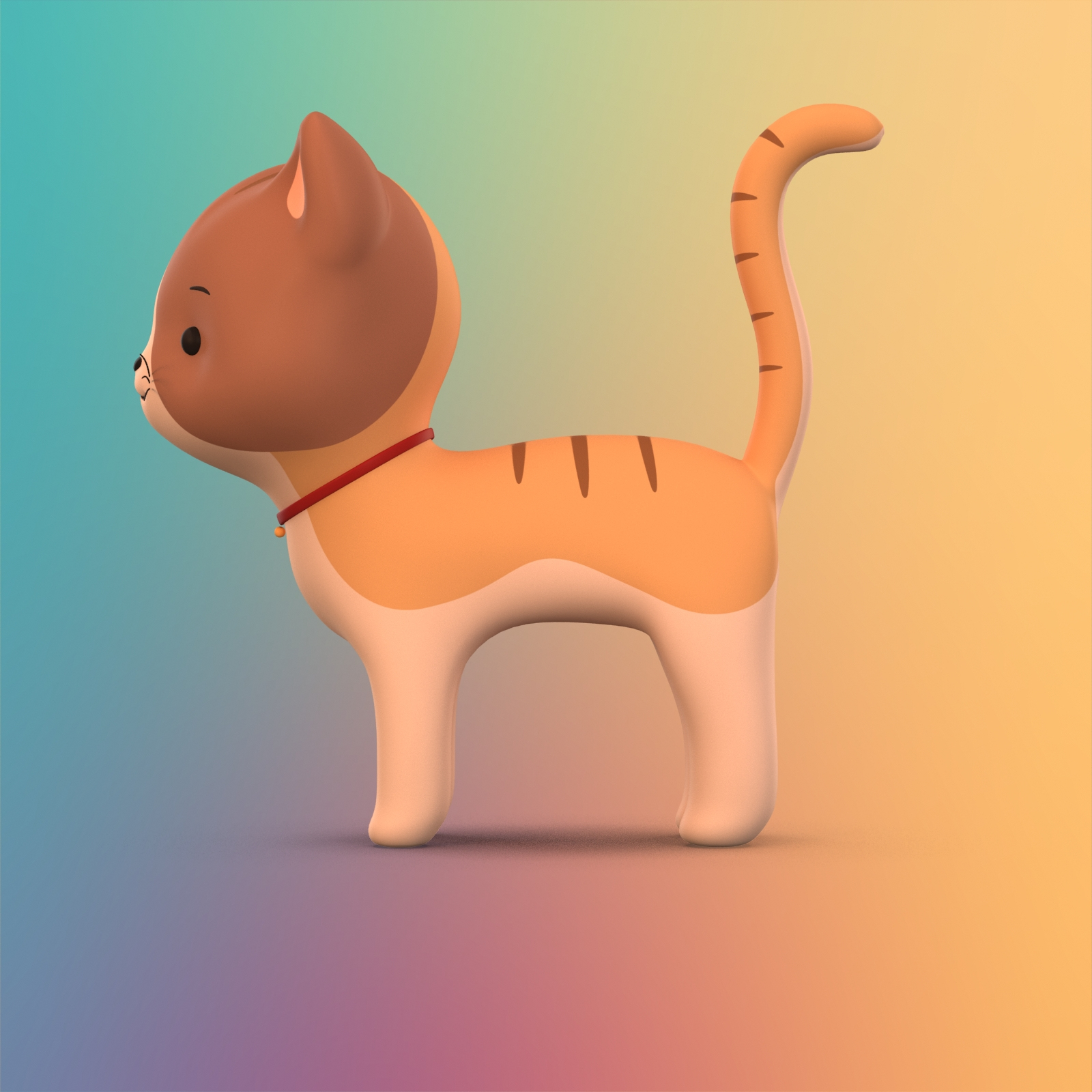 Cute cartoon cat 3D model - TurboSquid 1206414
