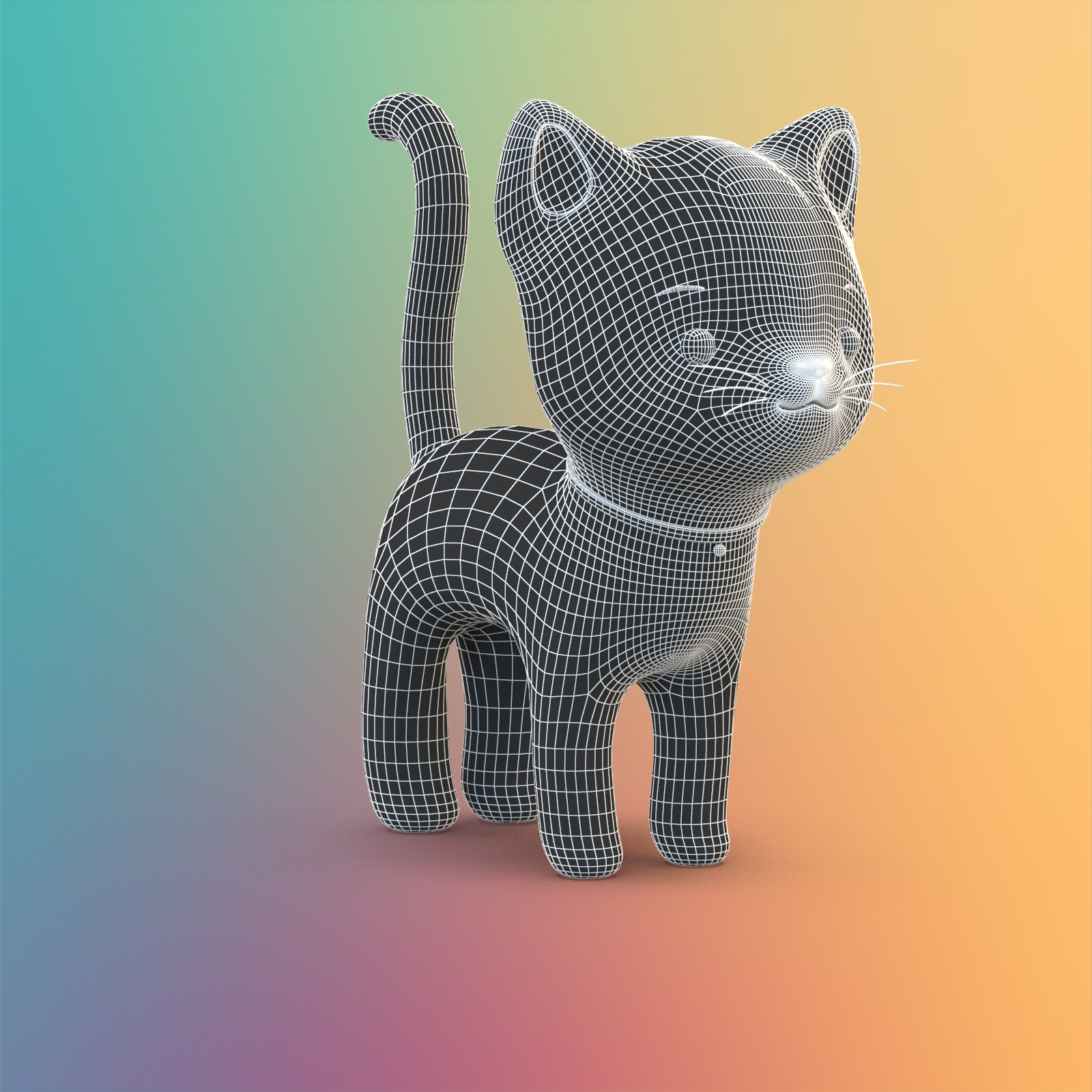 Cute cartoon cat 3D model - TurboSquid 1206414