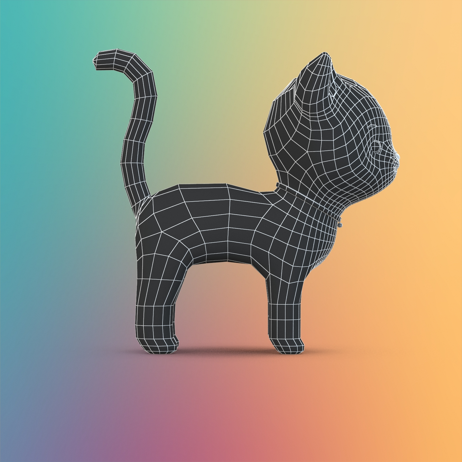 Cute cartoon cat 3D model - TurboSquid 1206414
