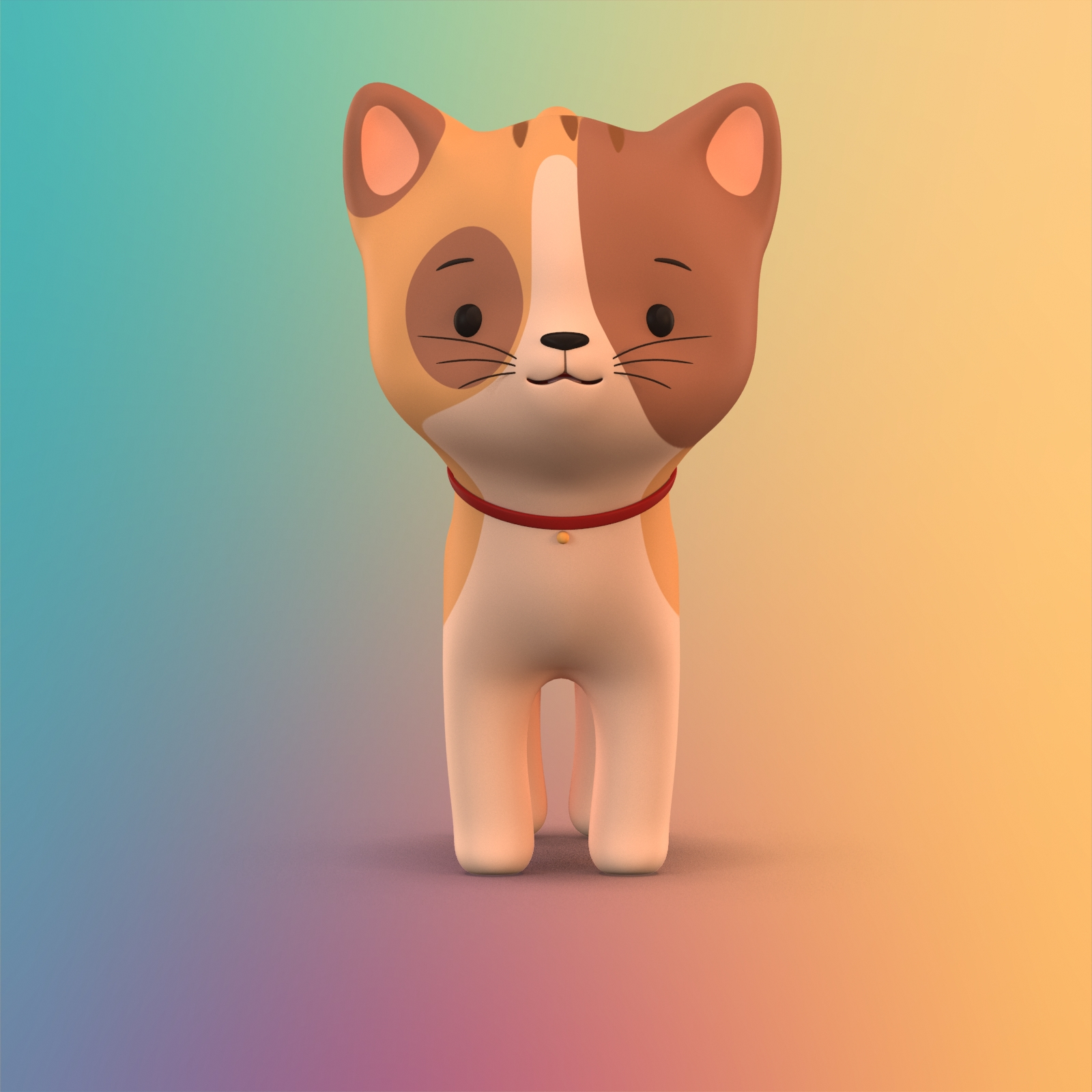 Cute cartoon cat 3D model - TurboSquid 1206414
