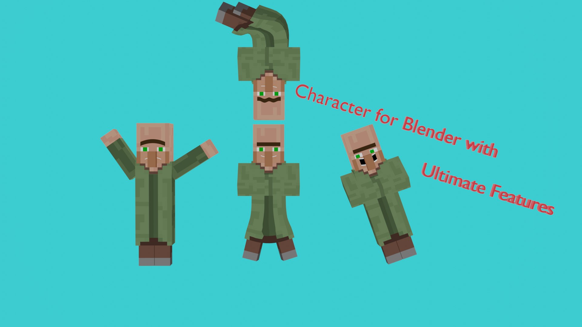 3D Minecraft Villager Rig For Blender - TurboSquid 2287449