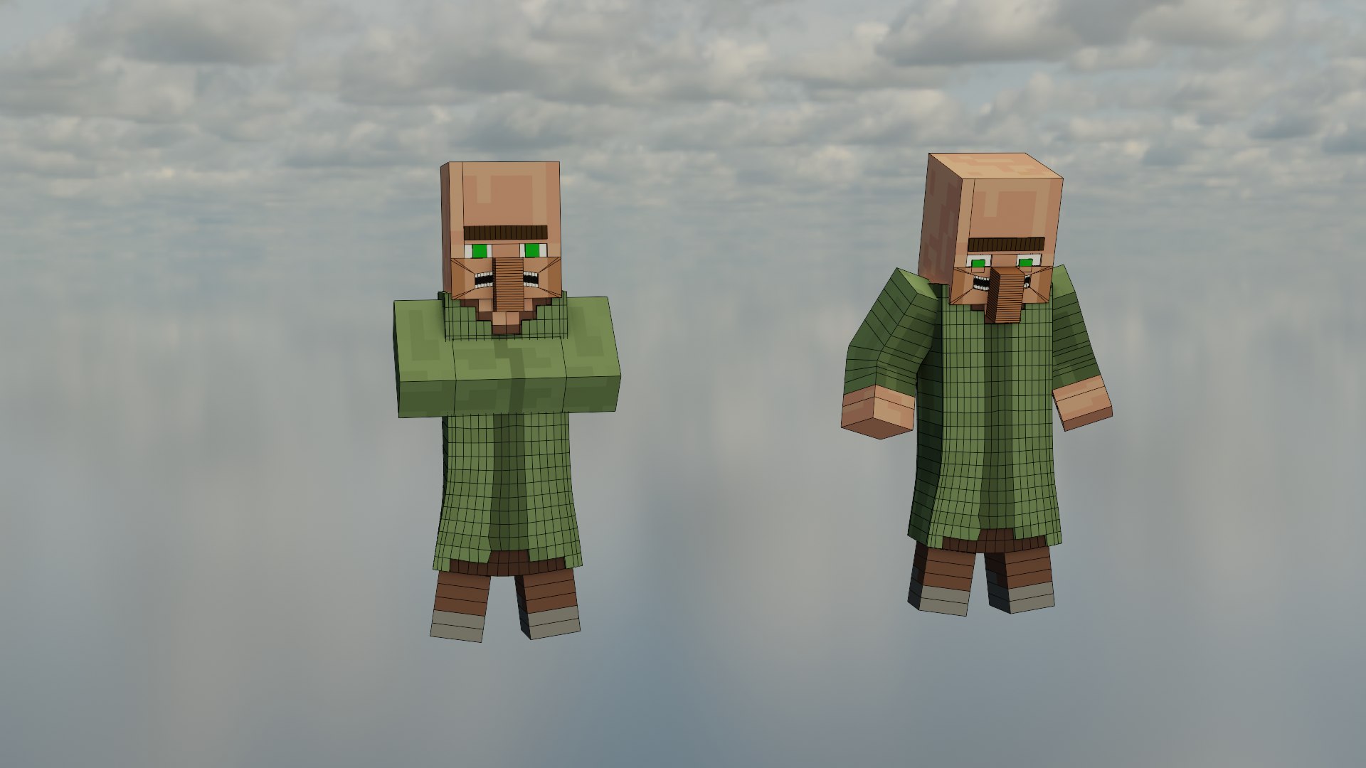 3D Minecraft Villager Rig For Blender - TurboSquid 2287449