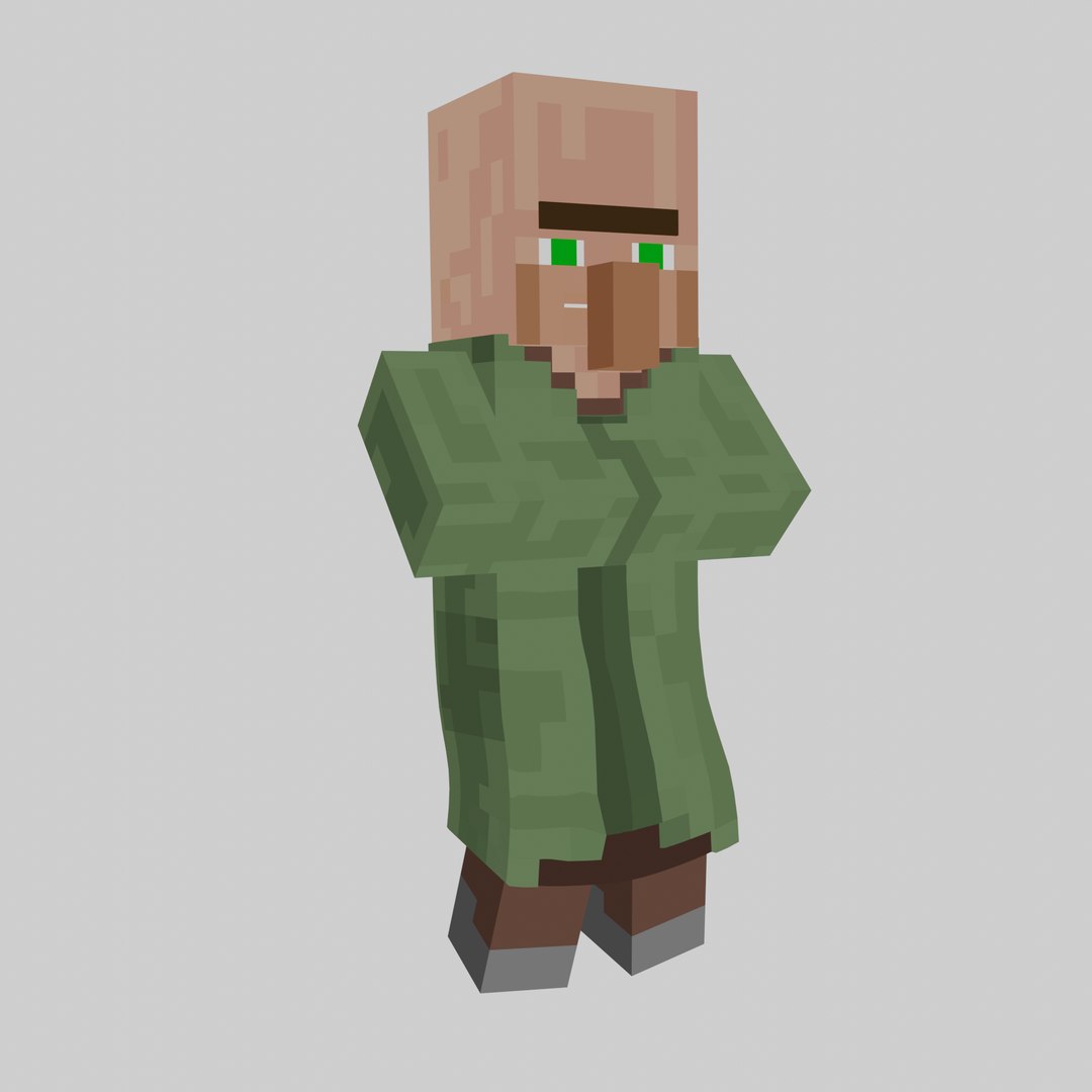 3D Minecraft Villager Rig For Blender - TurboSquid 2287449