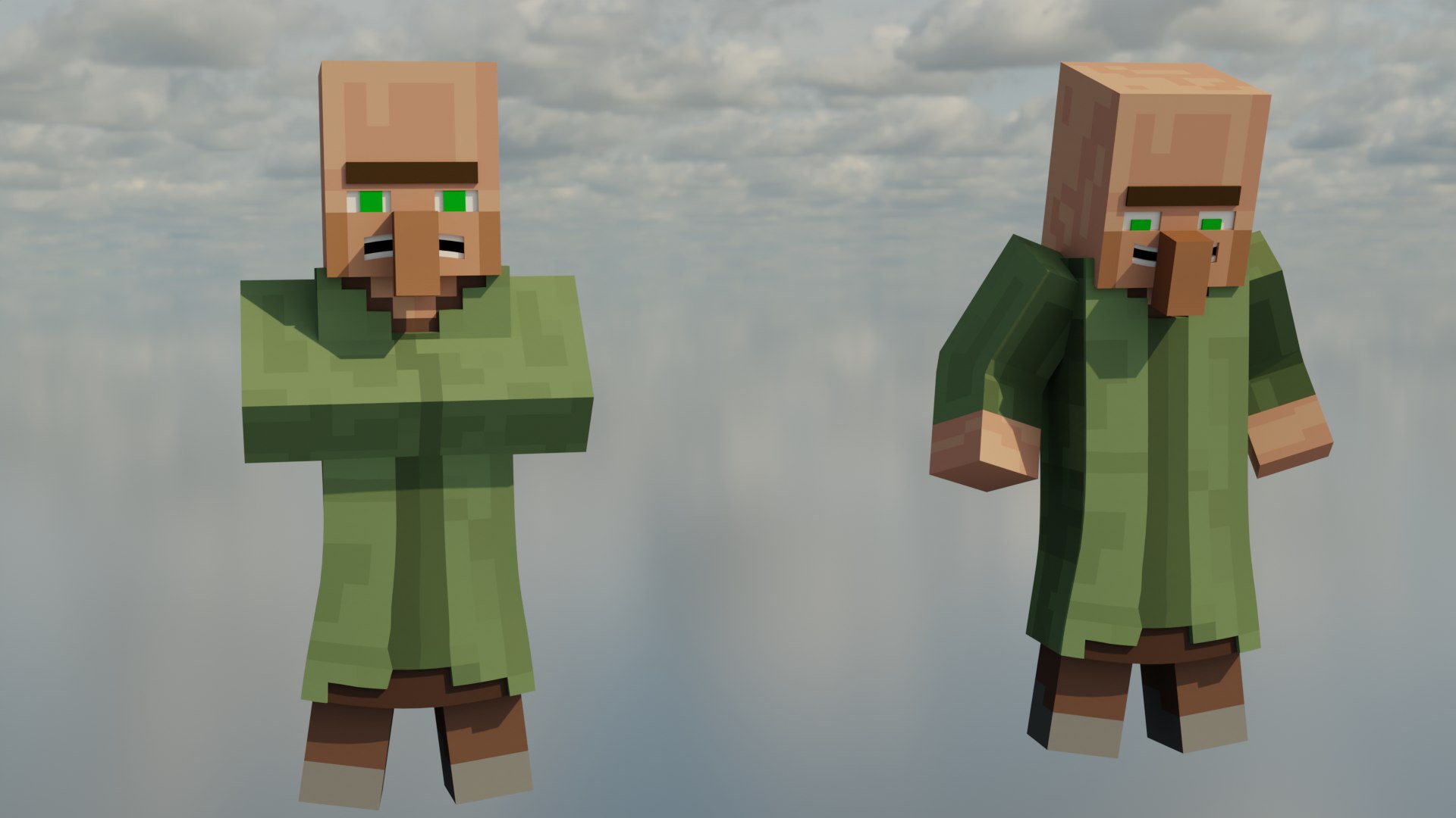 3D Minecraft Villager Rig For Blender - TurboSquid 2287449