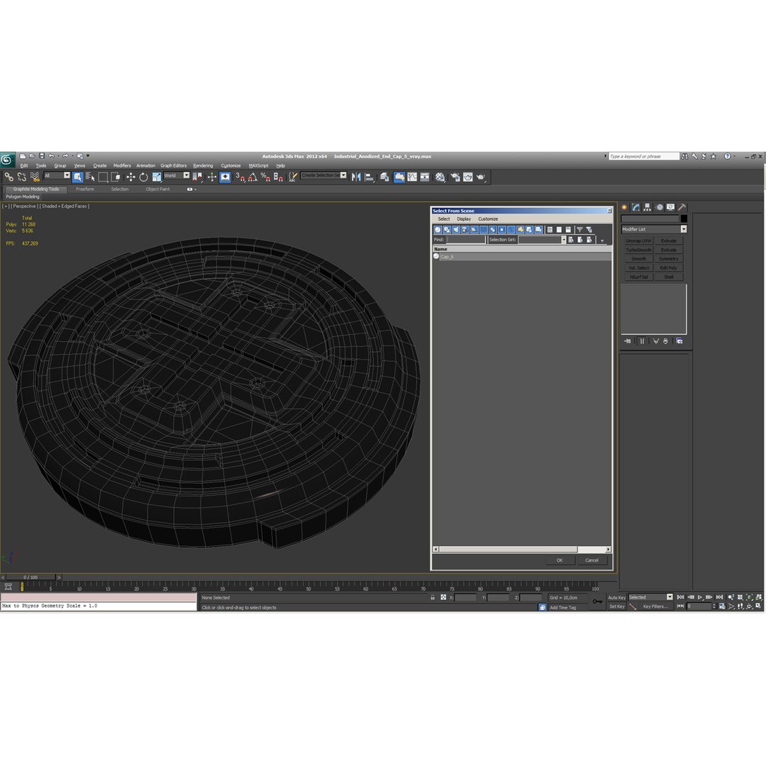 3d Industrial Anodized End Cap Model