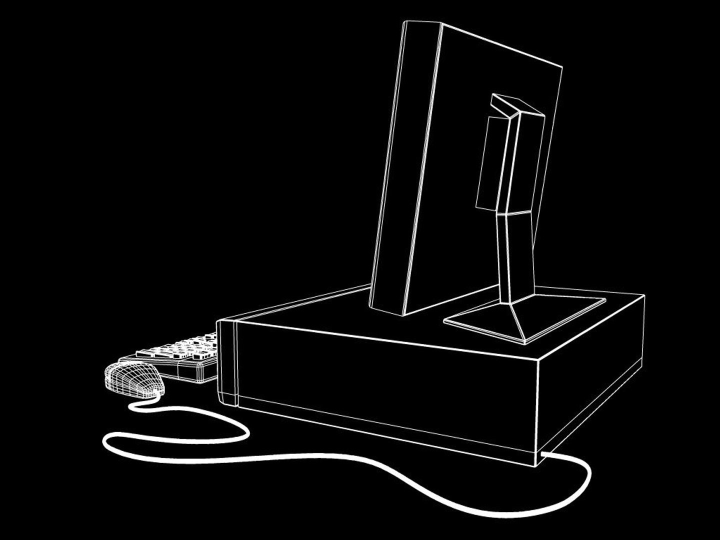 Nineties Era Computer 3d Model