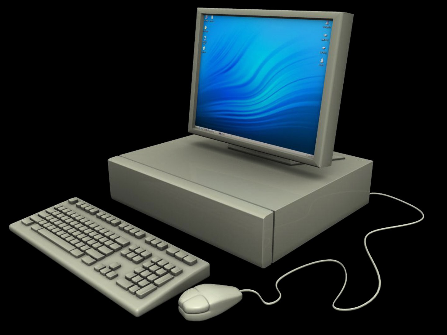 Nineties Era Computer 3d Model