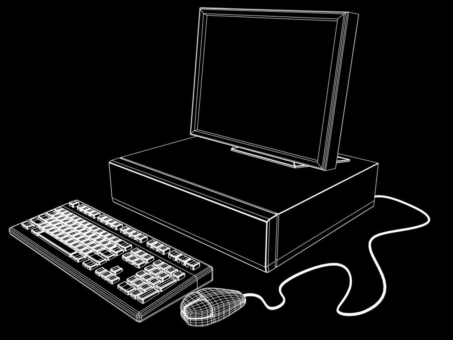 Nineties Era Computer 3d Model