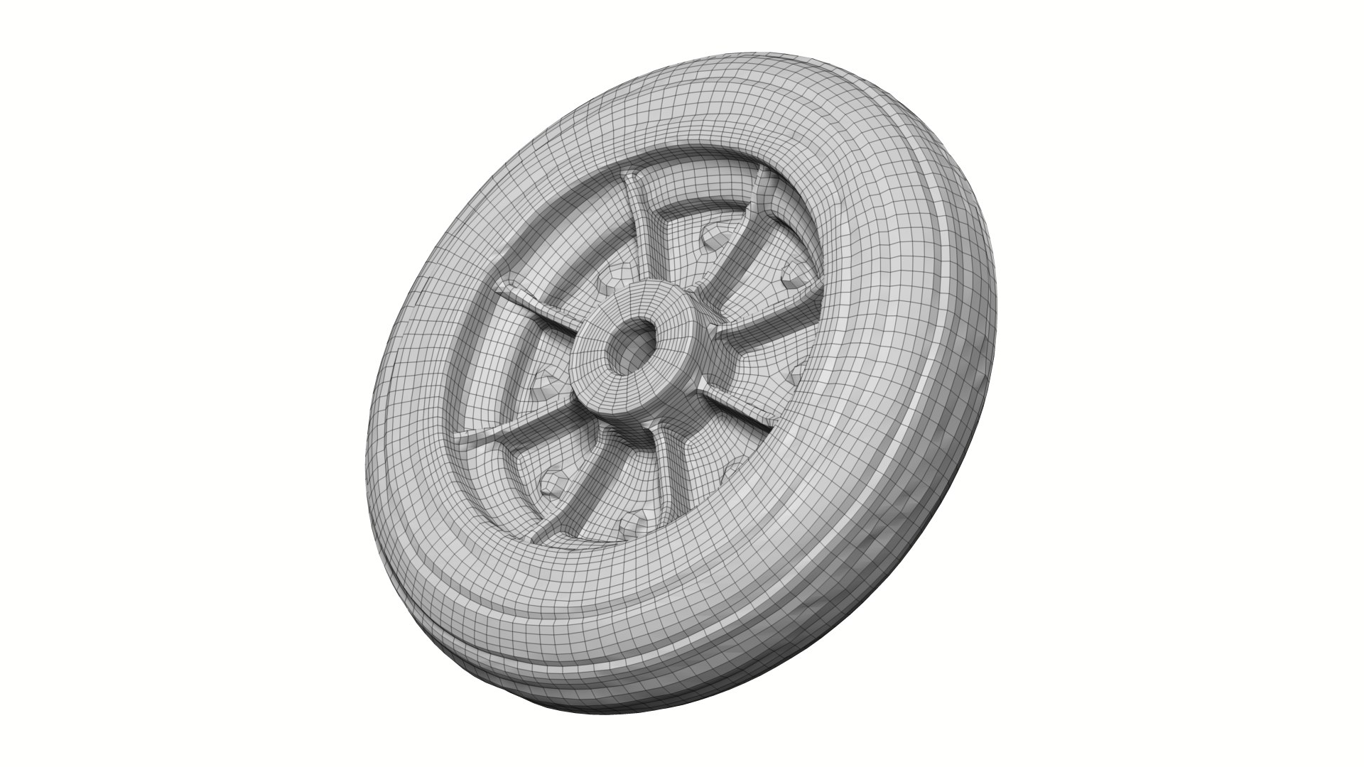 3D Plastic Wheel with Tire Raw Scanned model - TurboSquid 1812759