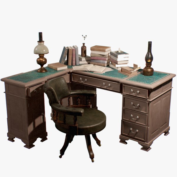 3D Victorian Desk with Props - PBR Game Ready - TurboSquid 2017895