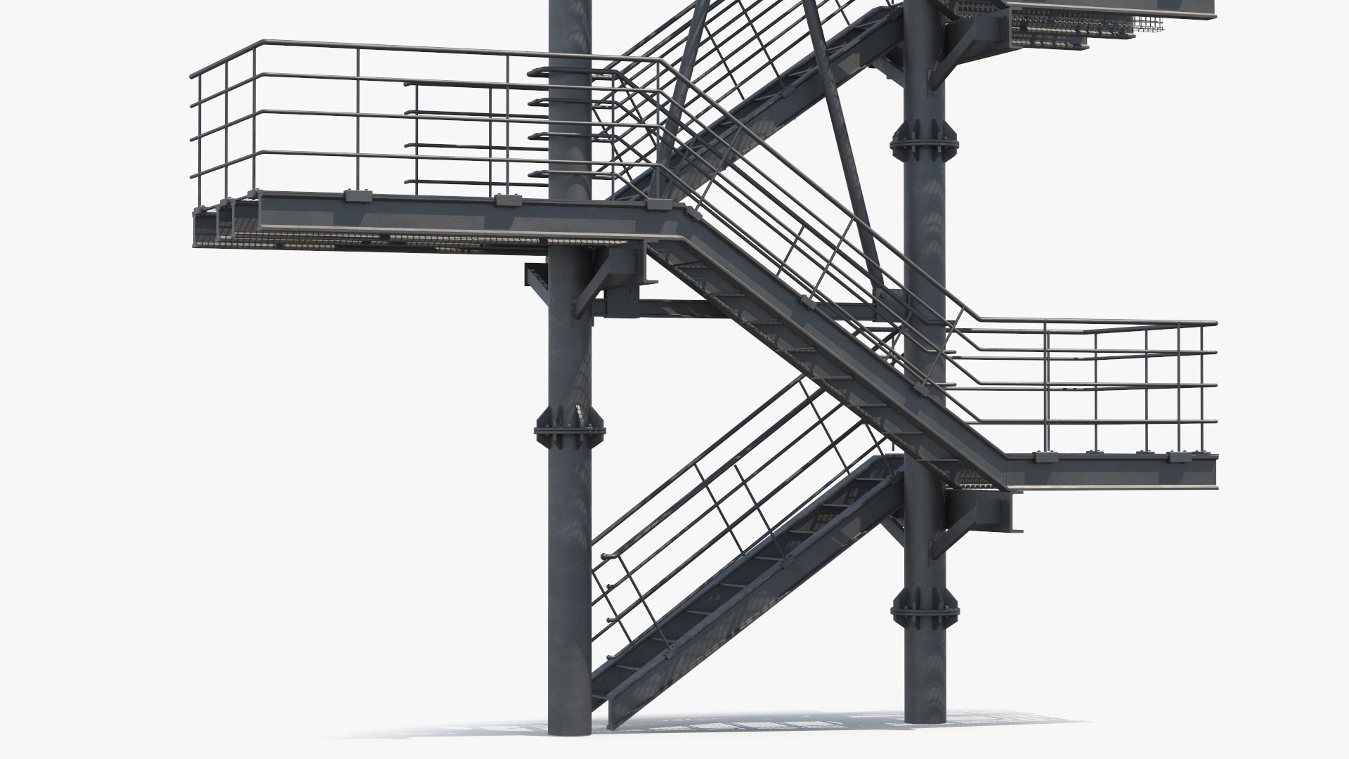 3D Modular Fire Escape Black - TurboSquid 2273741