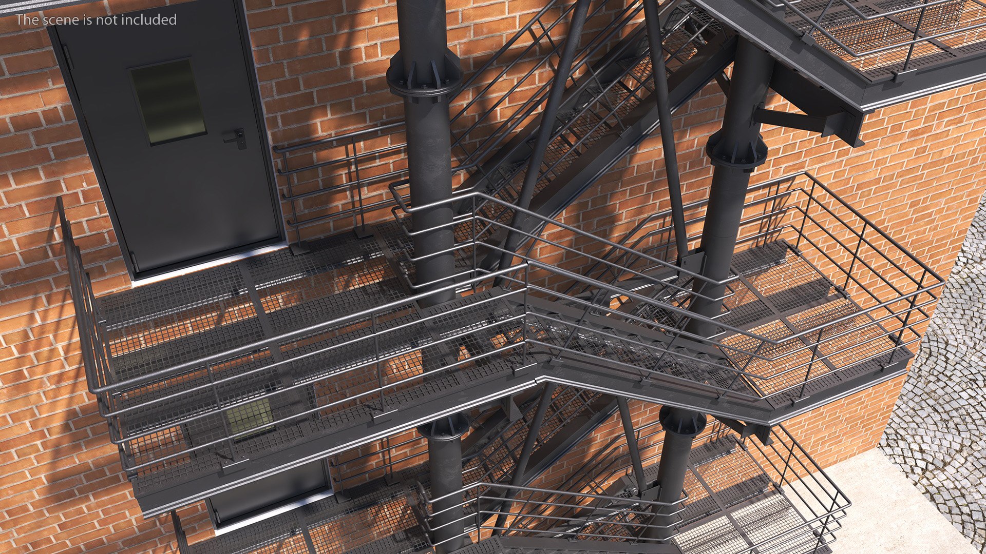3D Modular Fire Escape Black - TurboSquid 2273741