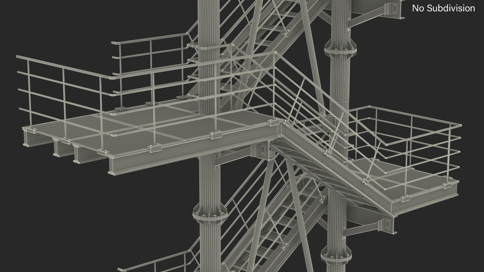 3D Modular Fire Escape Black - TurboSquid 2273741