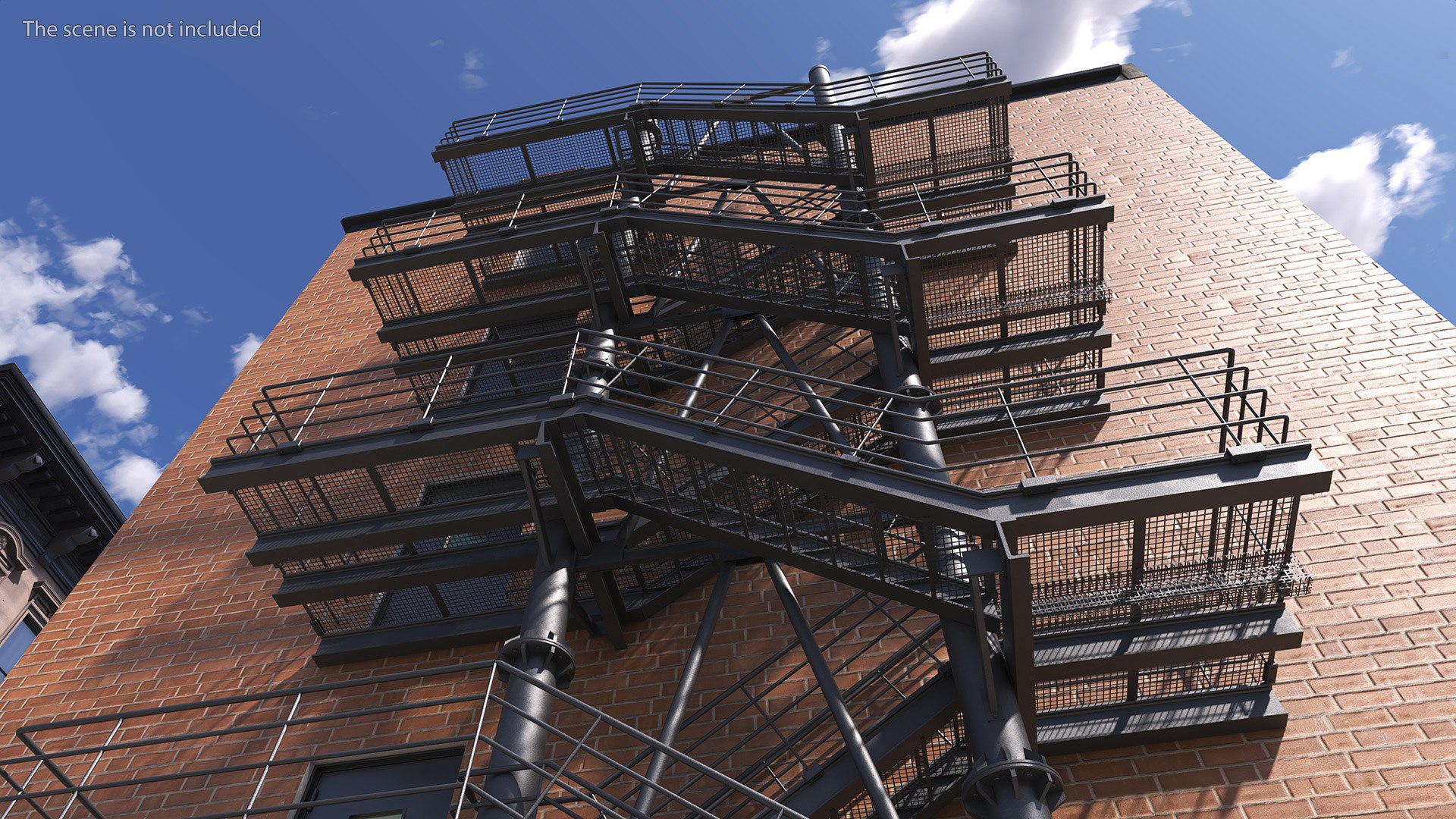 3D Modular Fire Escape Black - TurboSquid 2273741