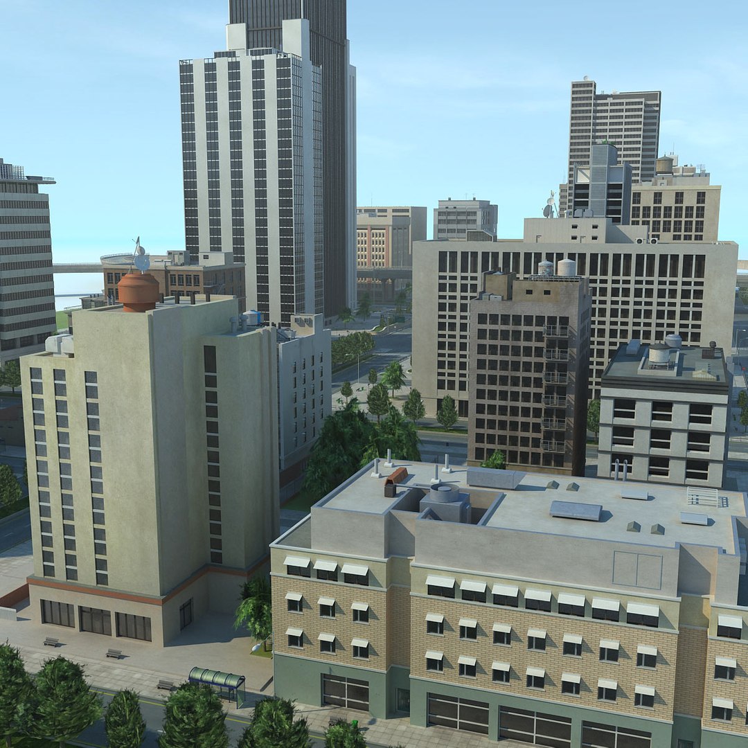 3d City Cityscape Highways