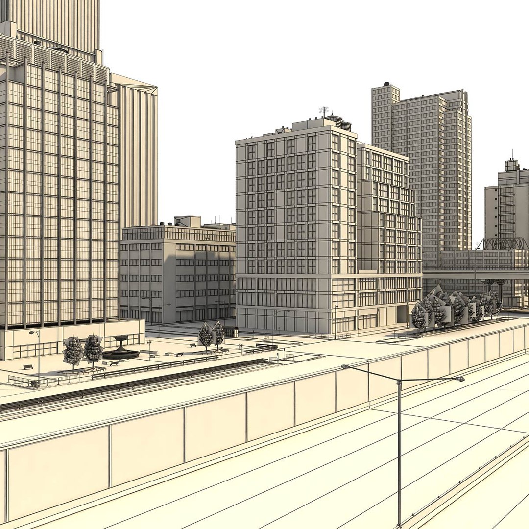 3d City Cityscape Highways