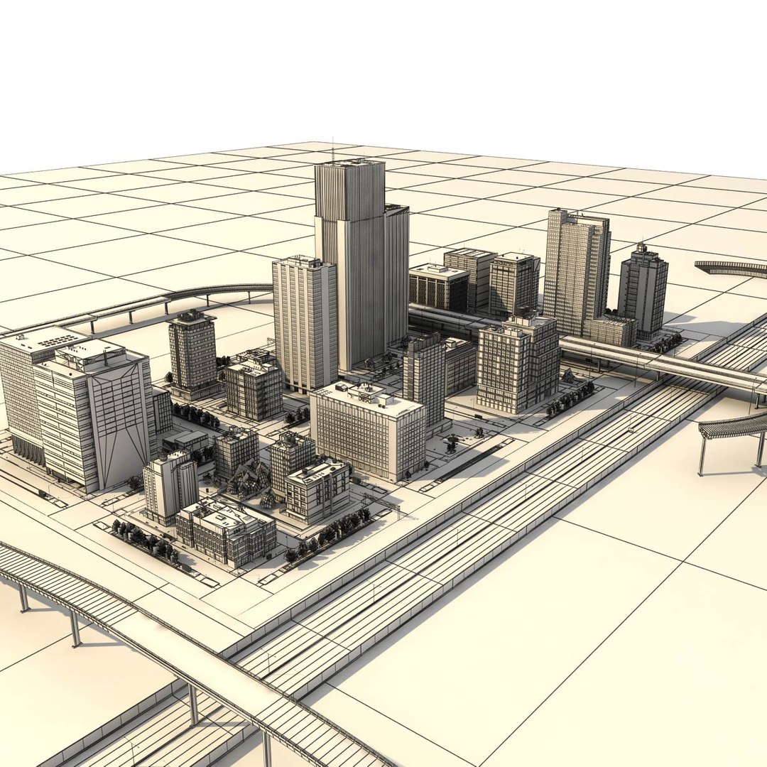 3d City Cityscape Highways