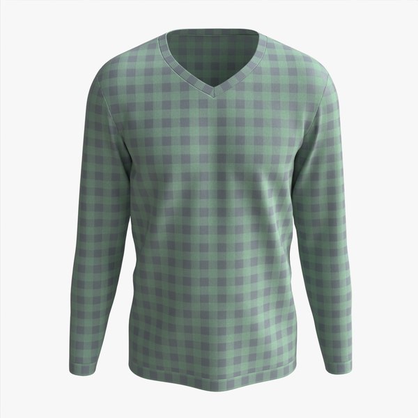 3D Sweatshirt for Men Mockup 02 Green square pattern - TurboSquid 2046468