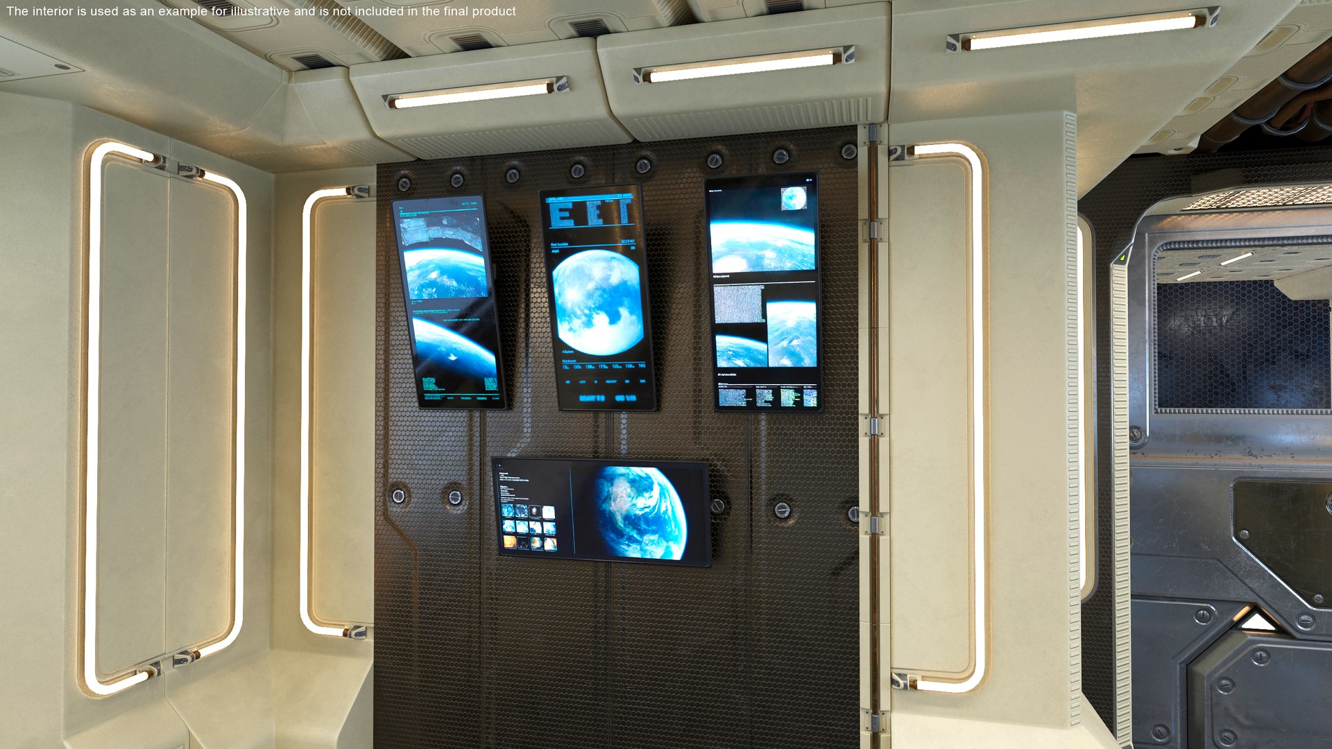 Sci-fi Wall Monitor PBR 3D Model - TurboSquid 2238565