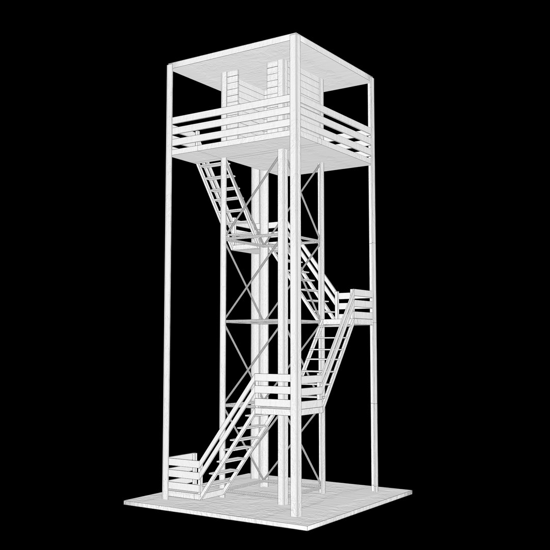 3D A Low-poly 3D Model Of A Military Tower - TurboSquid 1871814