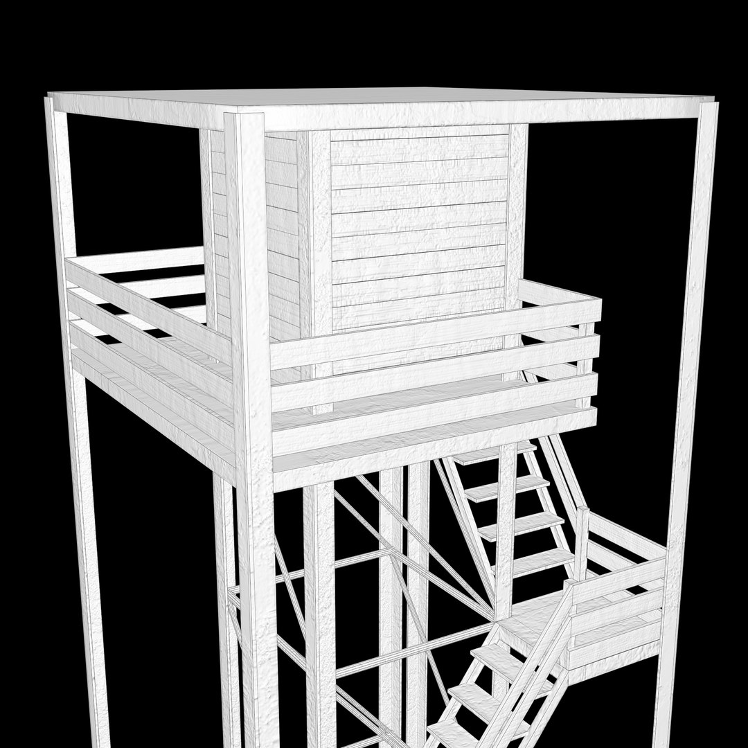 3D A Low-poly 3D Model Of A Military Tower - TurboSquid 1871814