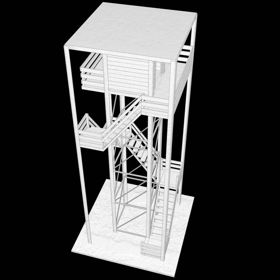 3D A Low-poly 3D Model Of A Military Tower - TurboSquid 1871814