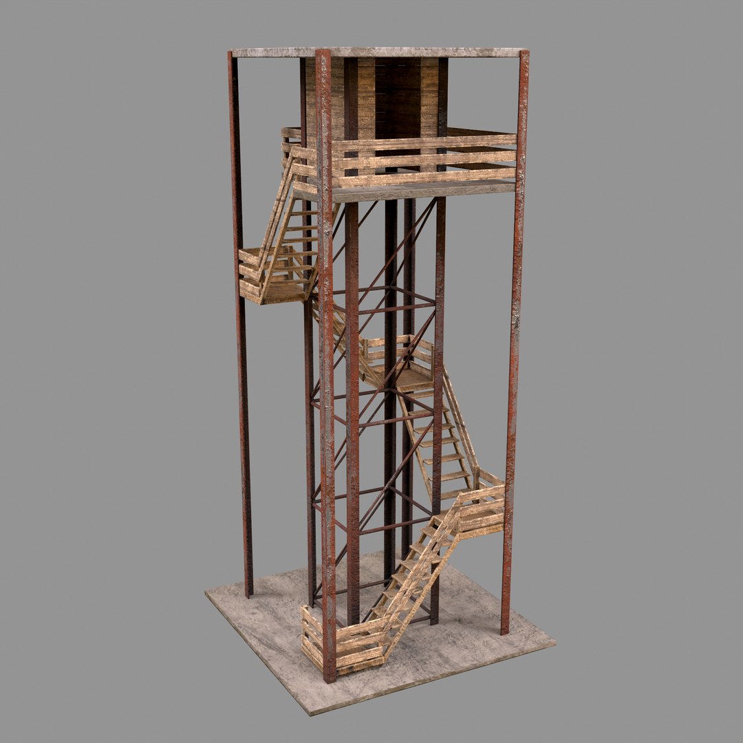 3D A Low-poly 3D Model Of A Military Tower - TurboSquid 1871814