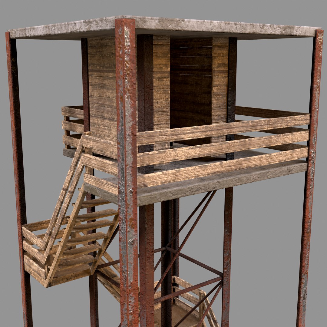 3D A Low-poly 3D Model Of A Military Tower - TurboSquid 1871814
