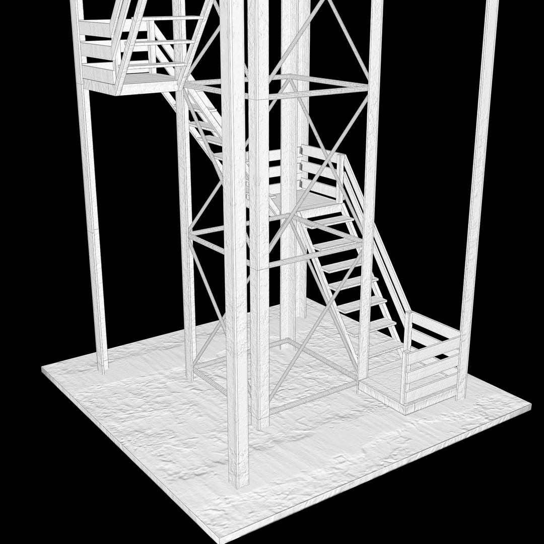 3D A Low-poly 3D Model Of A Military Tower - TurboSquid 1871814