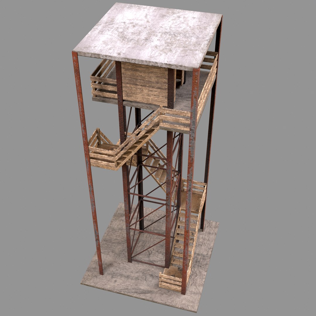 3D A Low-poly 3D Model Of A Military Tower - TurboSquid 1871814