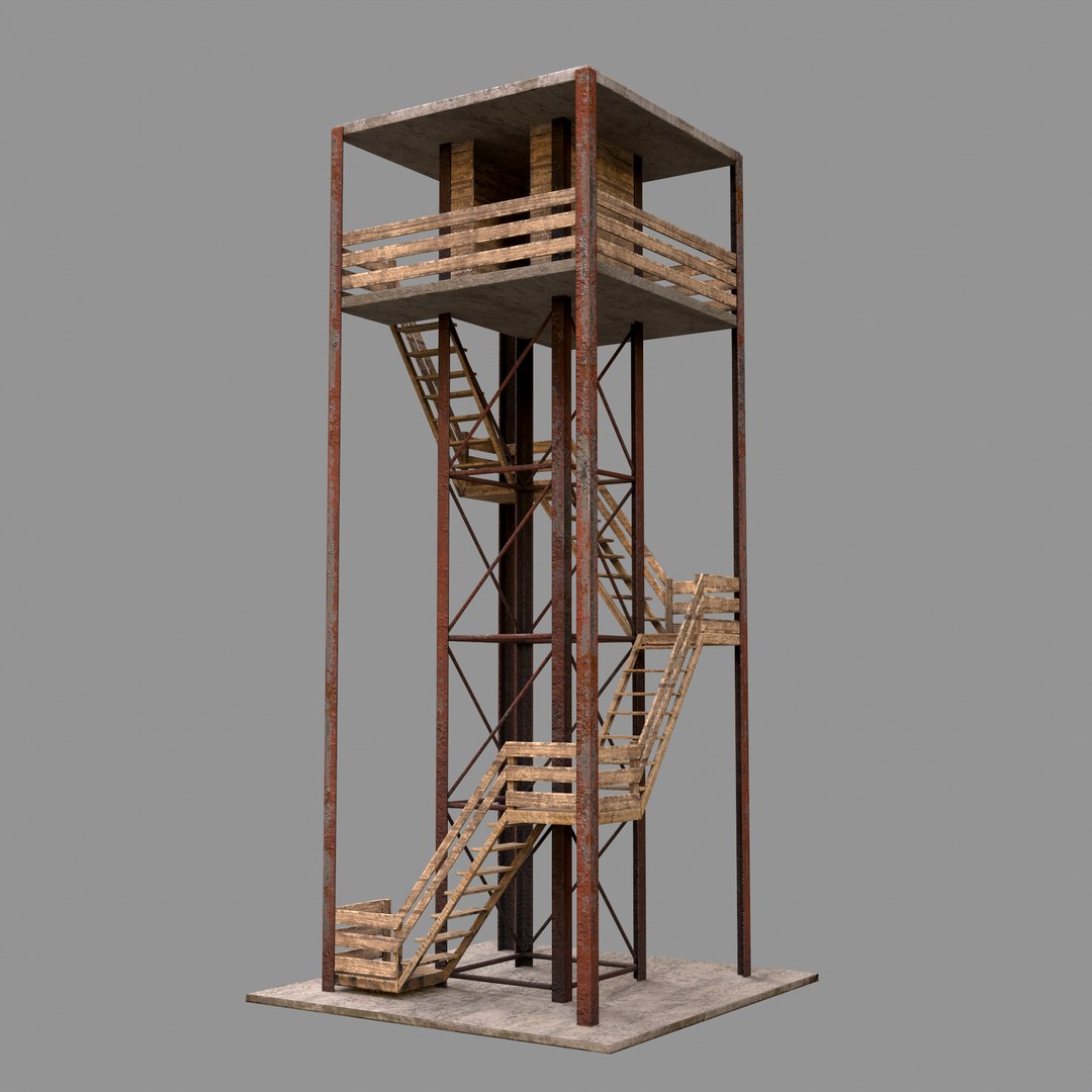 3D A Low-poly 3D Model Of A Military Tower - TurboSquid 1871814