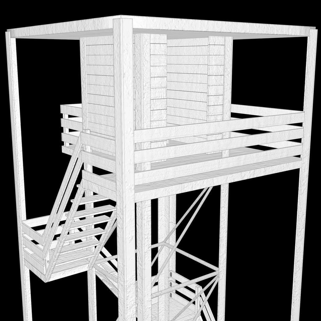 3D A Low-poly 3D Model Of A Military Tower - TurboSquid 1871814